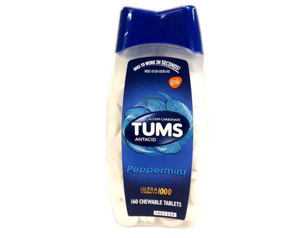 Tums Antacid Peppermint Ultra Strength Chewable Tablets, 160 Count | Mr ...